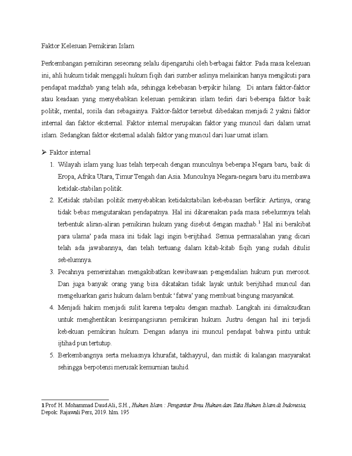 Faktor Kelesuan Pemikiran Islam - Faktor Kelesuan Pemikiran Islam ...