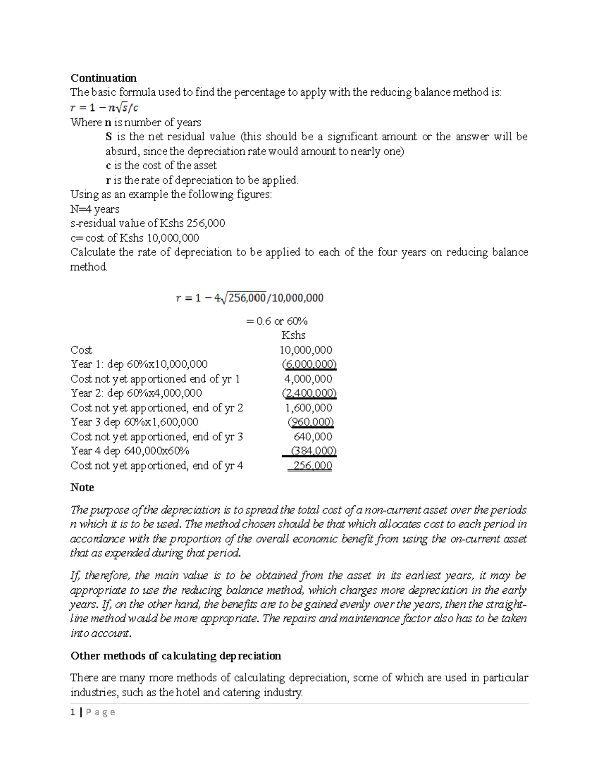 Continuation accounting for assets - Continuation The basic formula ...