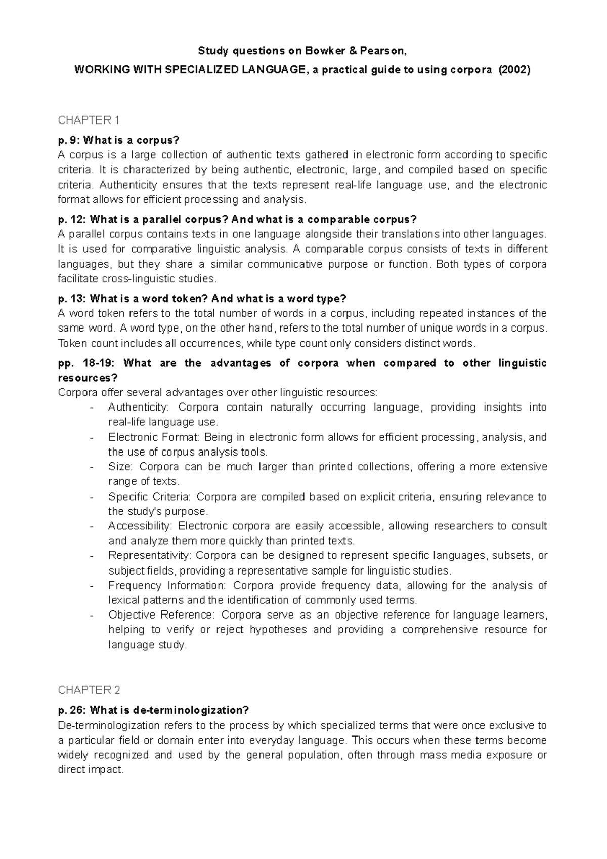 Bowker and Pearson, Working WITH Specialized Language, a practical ...