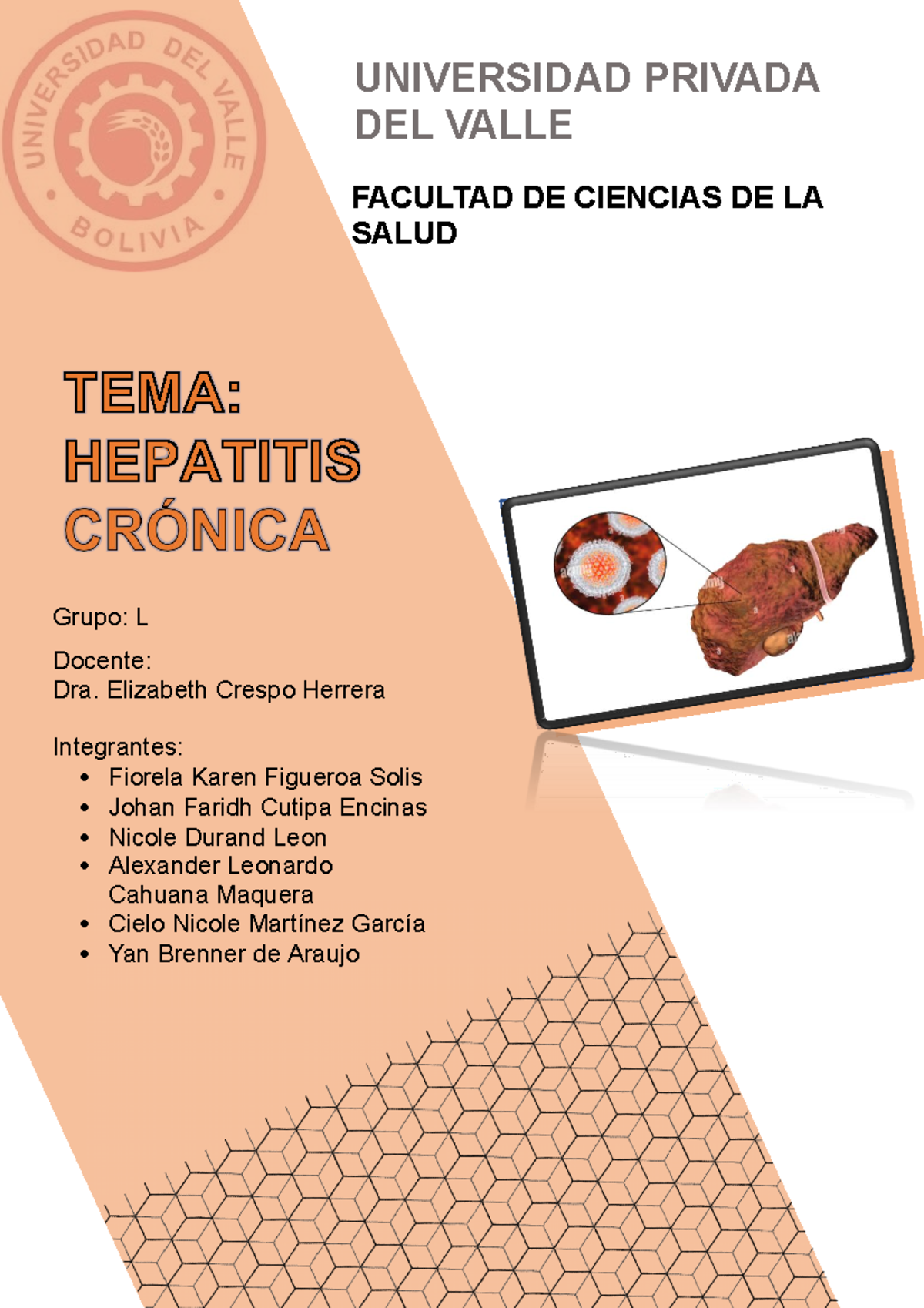 Hepatitis crónica - UNIVERSIDAD PRIVADA DEL VALLE FACULTAD DE CIENCIAS ...