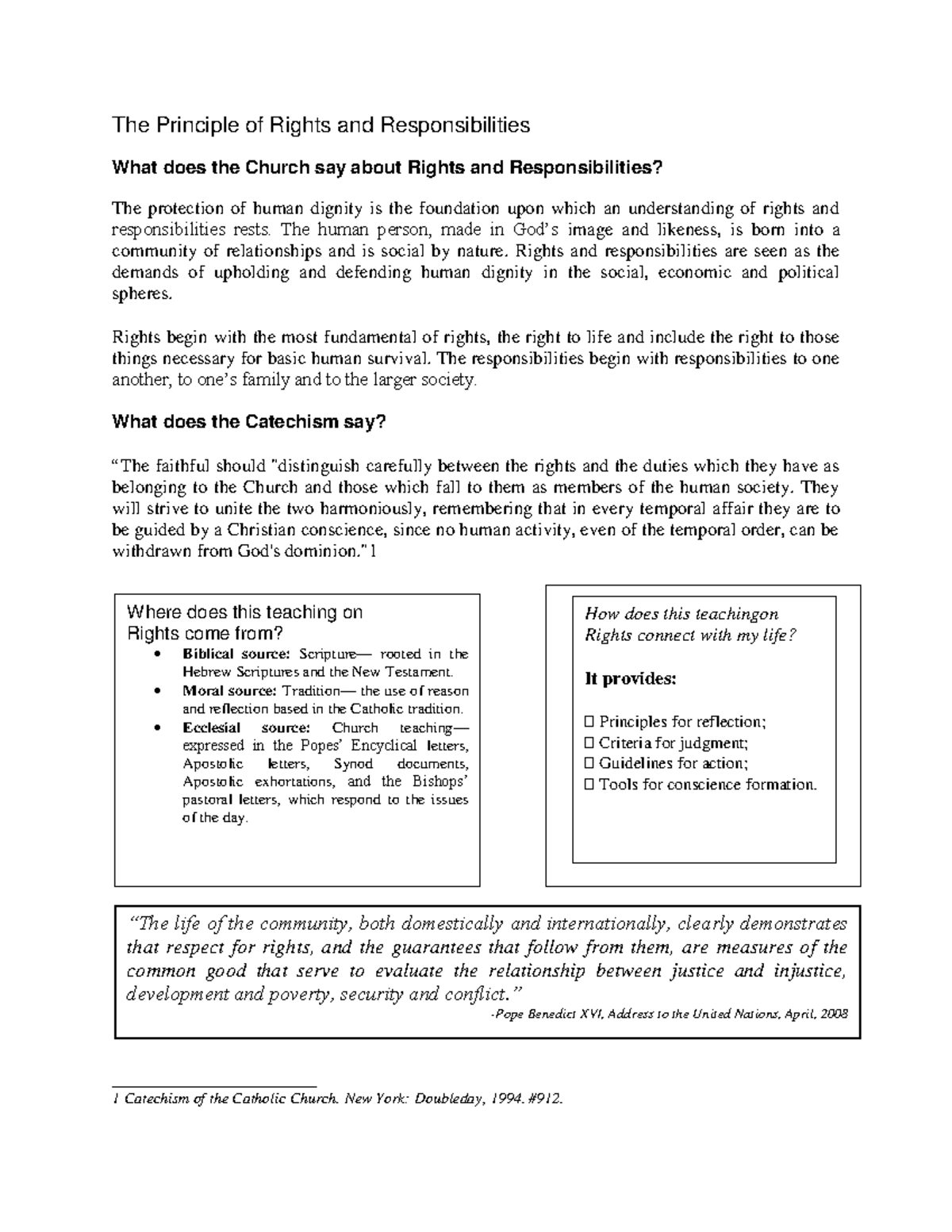 Handout 4 Rights and Responsibility - The Principle of Rights and ...