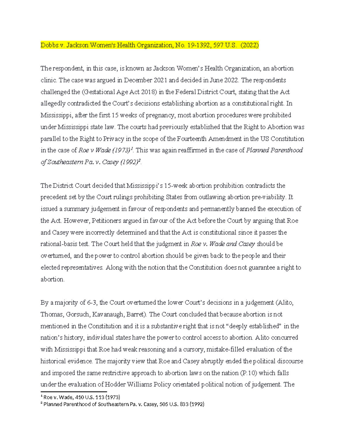 PR315 5 Final - Assignment on case analysis of the judgment made and ...