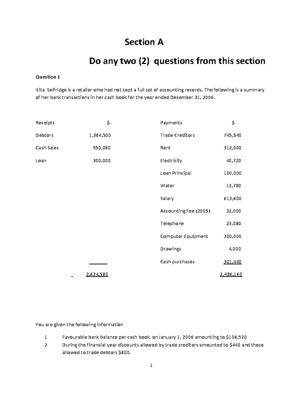 Ms25amay2013 weekendschool - Section A Do any two (2) questions from this section Question 1 ...