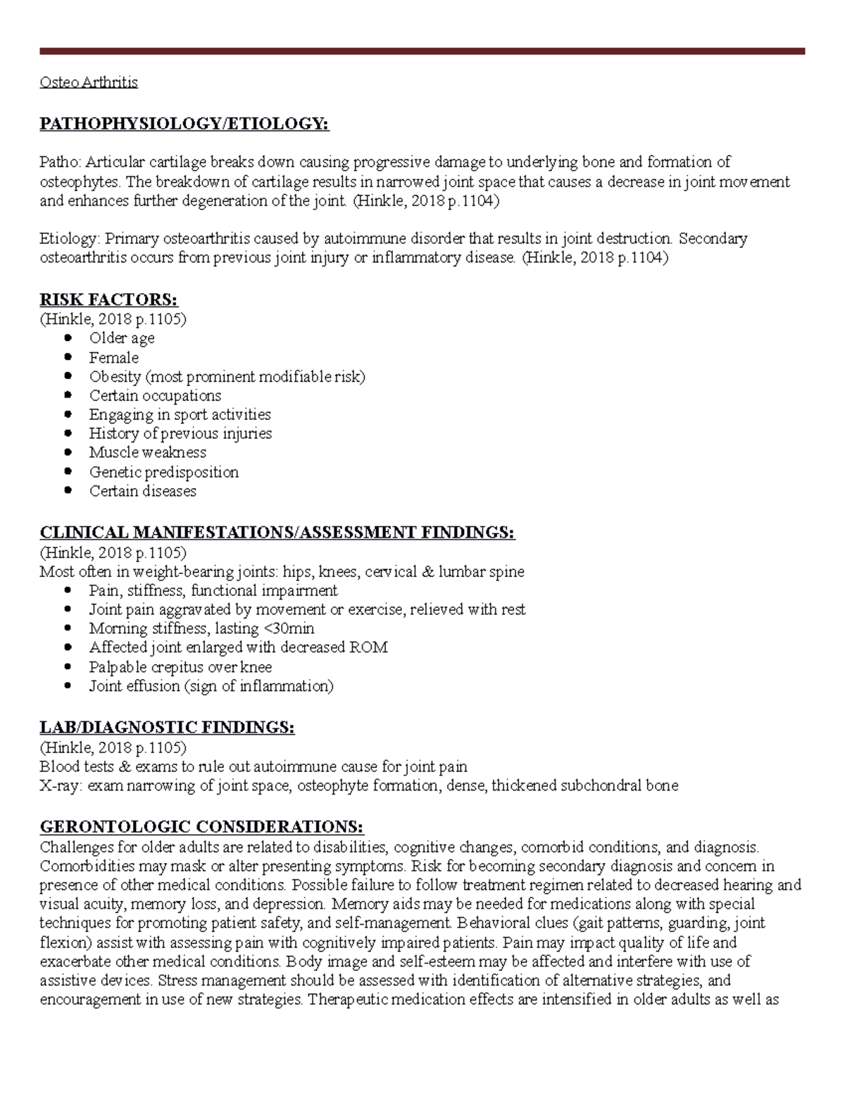 Osteoarthritis - Osteo Arthritis PATHOPHYSIOLOGY/ETIOLOGY: Patho ...