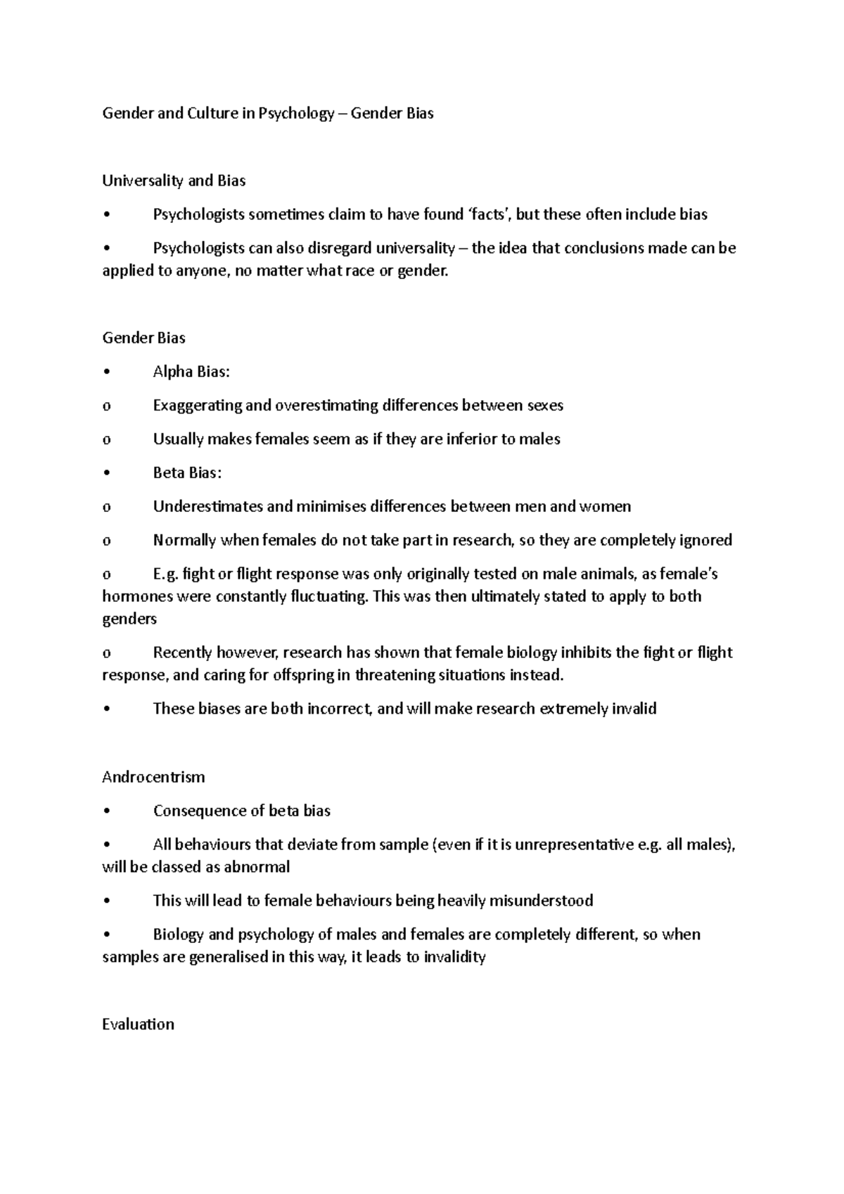 Gender and Culture in Psychology - DD102 - OU - Studocu