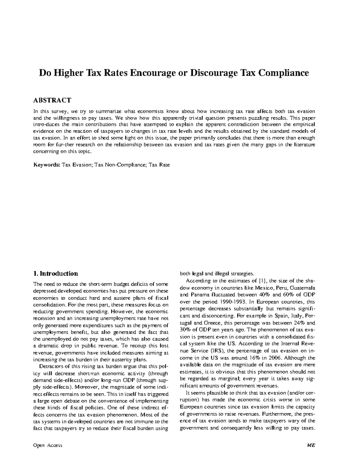 Do Higher Tax Rates Encourage or Discourage Tax Compliance - We show ...