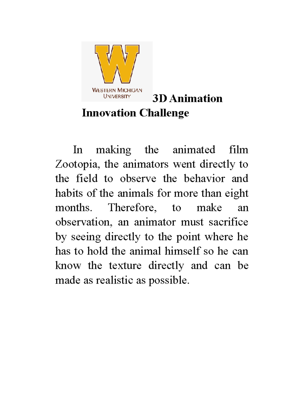 17 - business - 3D Animation Innovation Challenge In making the ...