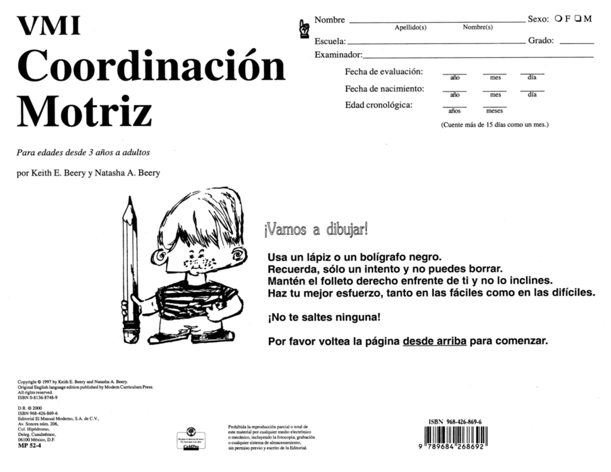 VMI Pruebas - Prueba coordinación visomotriz, percepción visual y ...