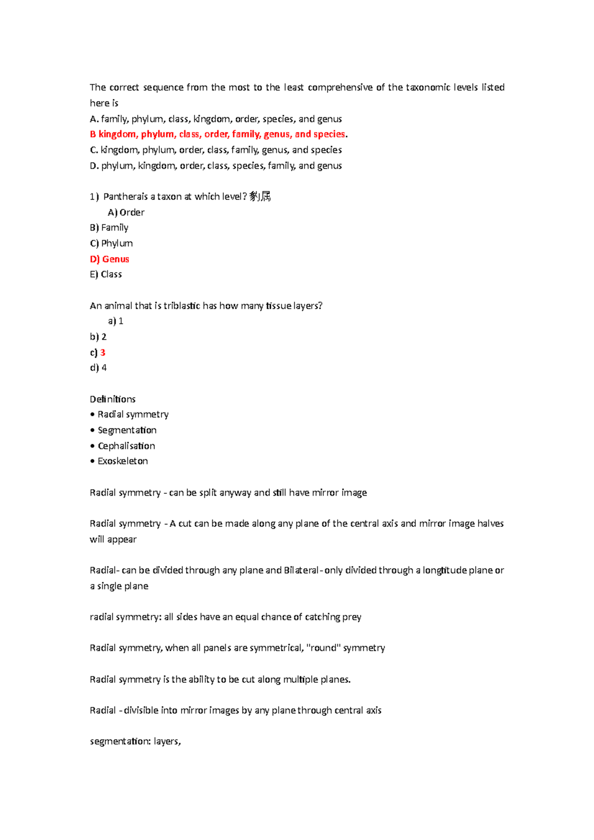SLE132 question - The correct sequence from the most to the least ...