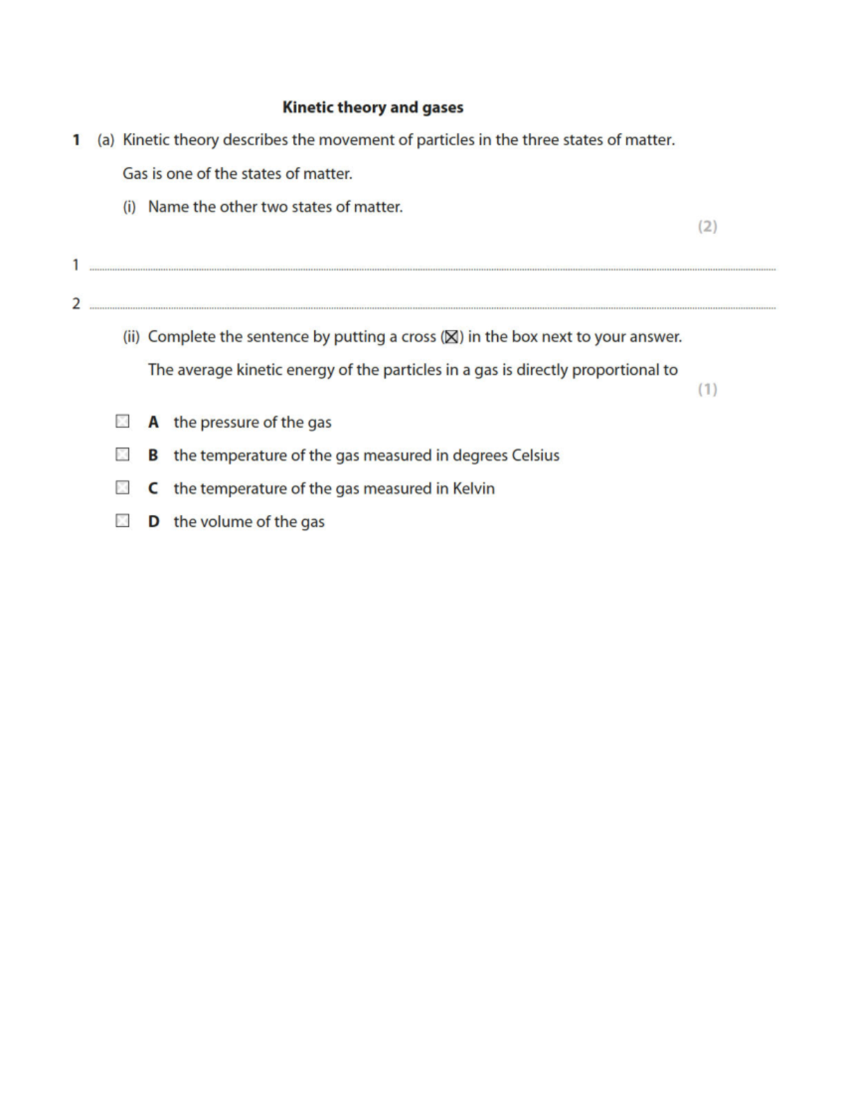 Particle Model QP - Questions for Edexcel Triple Science Physics - (ii ...