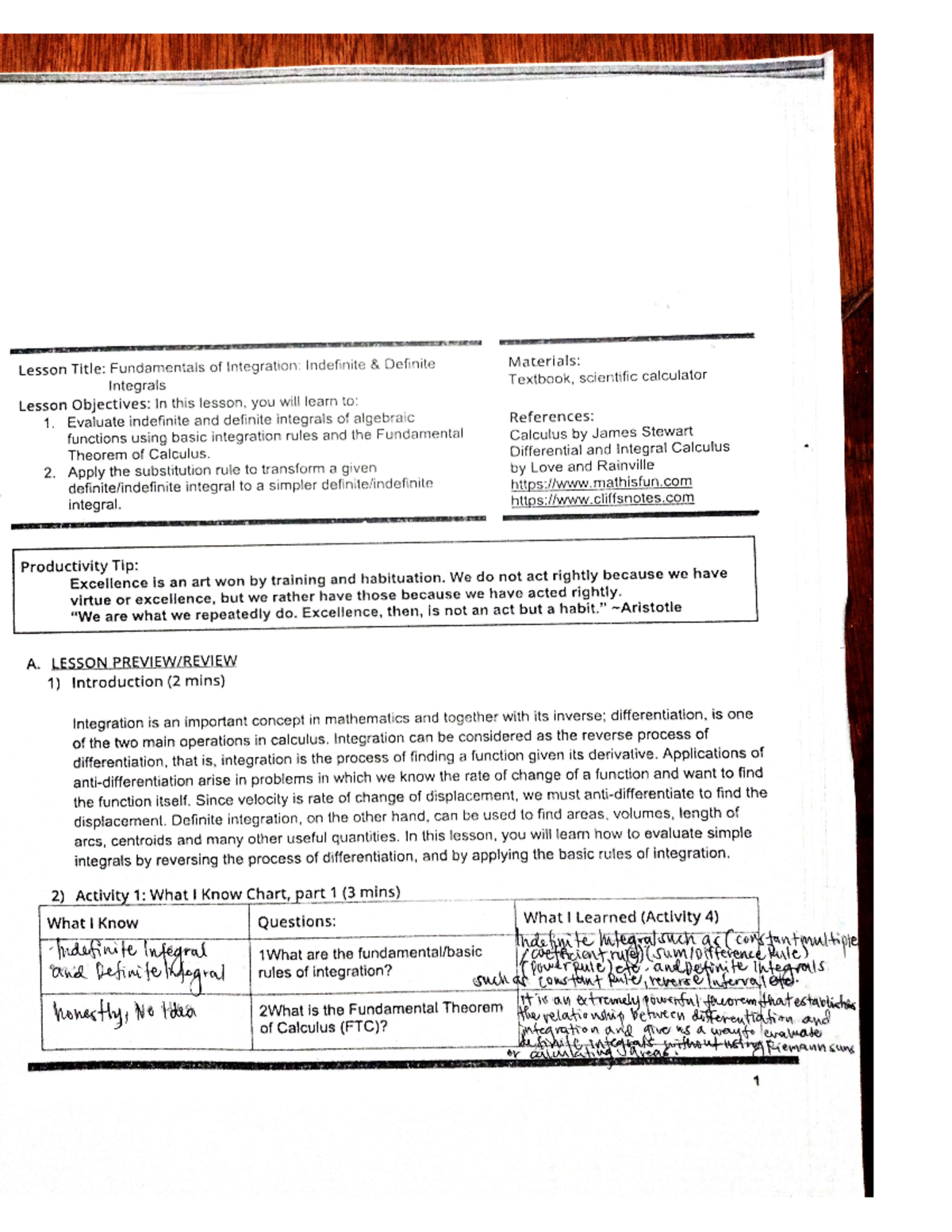 Calculus 2 fundamentals of integration - Civil Engineering - Studocu