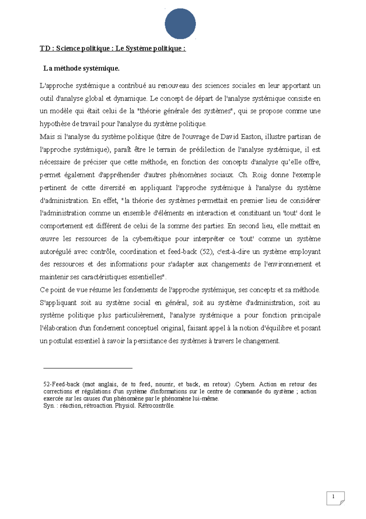 TD de science politique Système po - TD : Science politique : Le ...