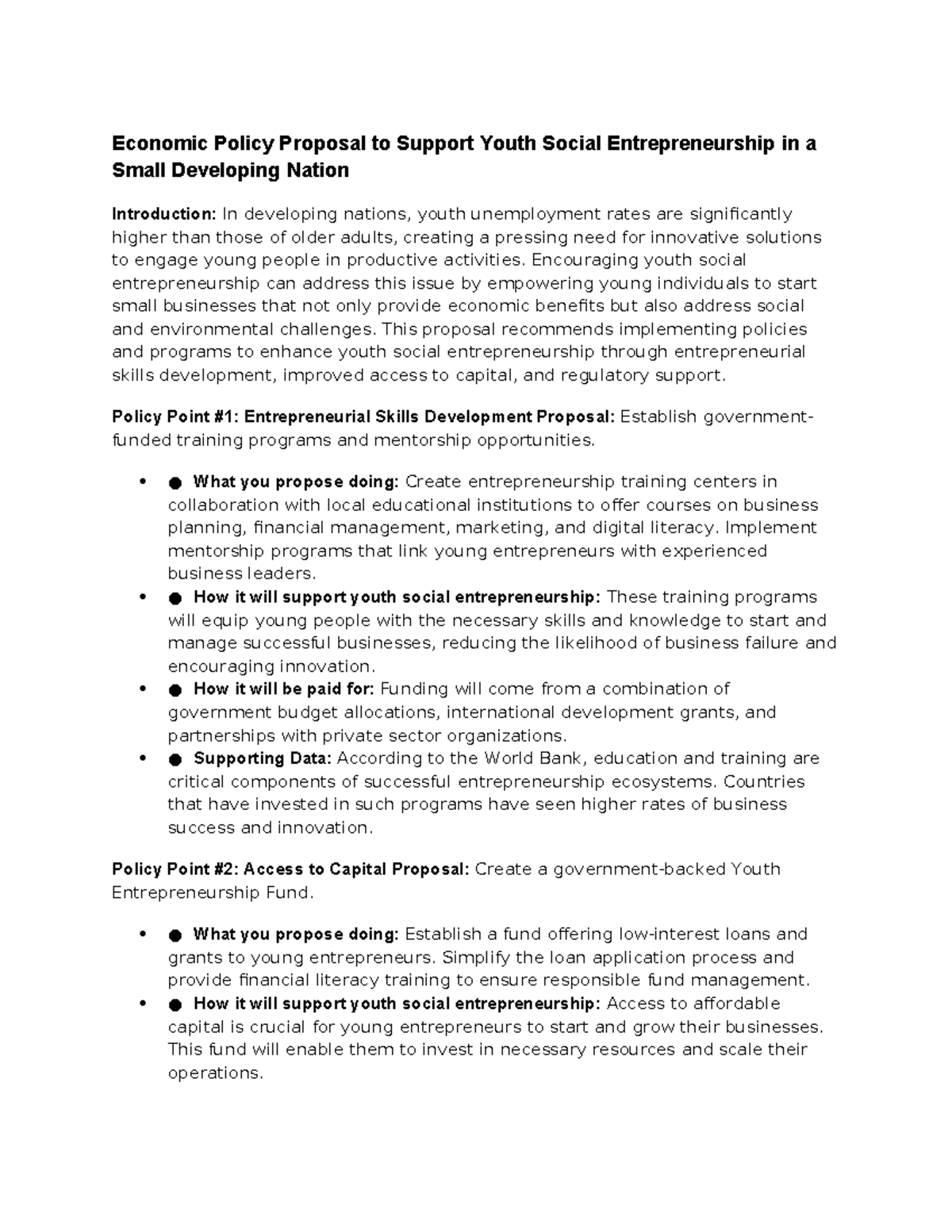 Policy proposal - Encouraging youth social entrepreneurship can address ...