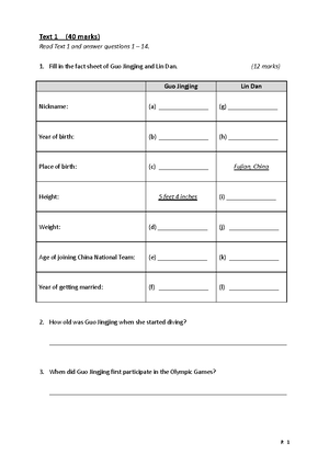 S2 Proofreading Exercises and Answers - There is no more than one mistake in every line. Correct ...