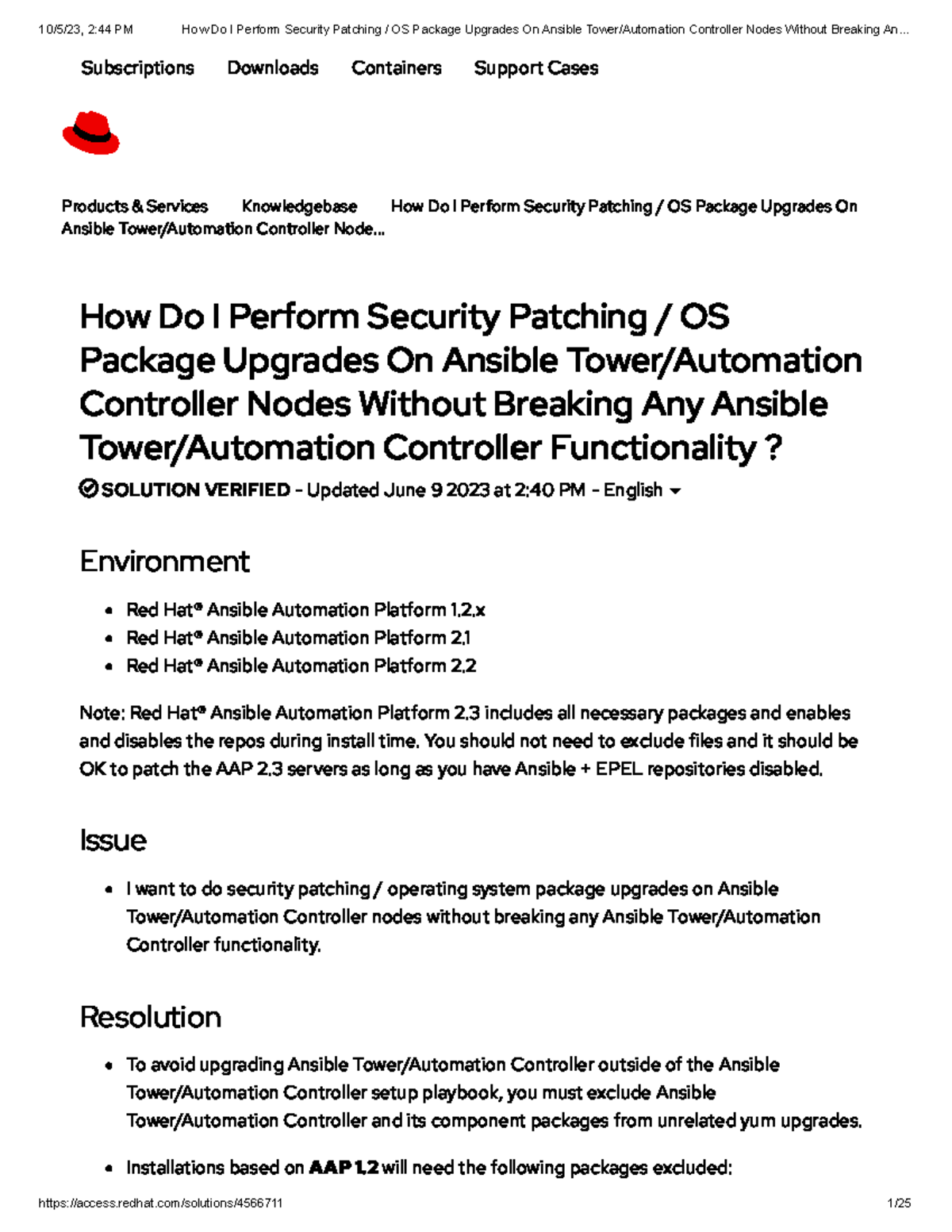 AAP- Patching procedure - How Do I Perform Security Patching / OS ...