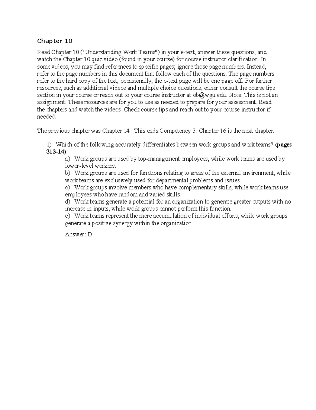 Chapter 10 questions - Notes - Chapter 10 Read Chapter 10 ...