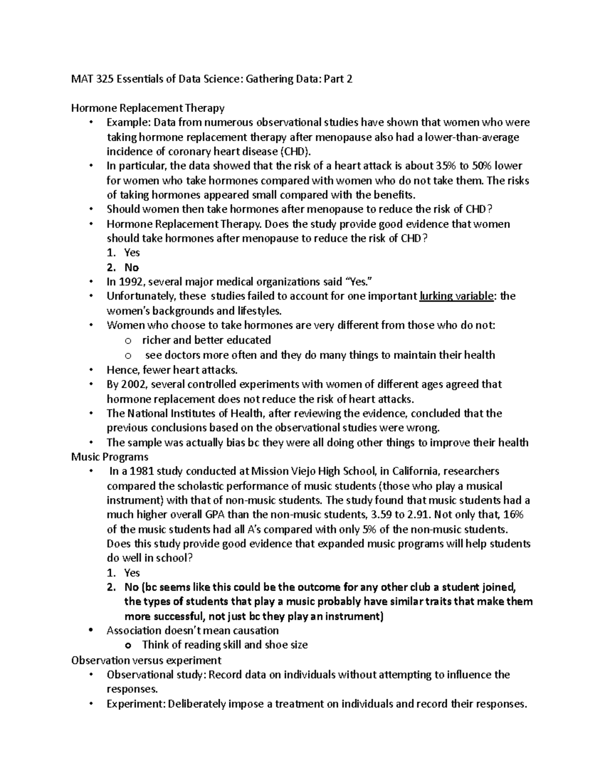Gathering Data Part2 notes - MAT 325 Essentials of Data Science ...