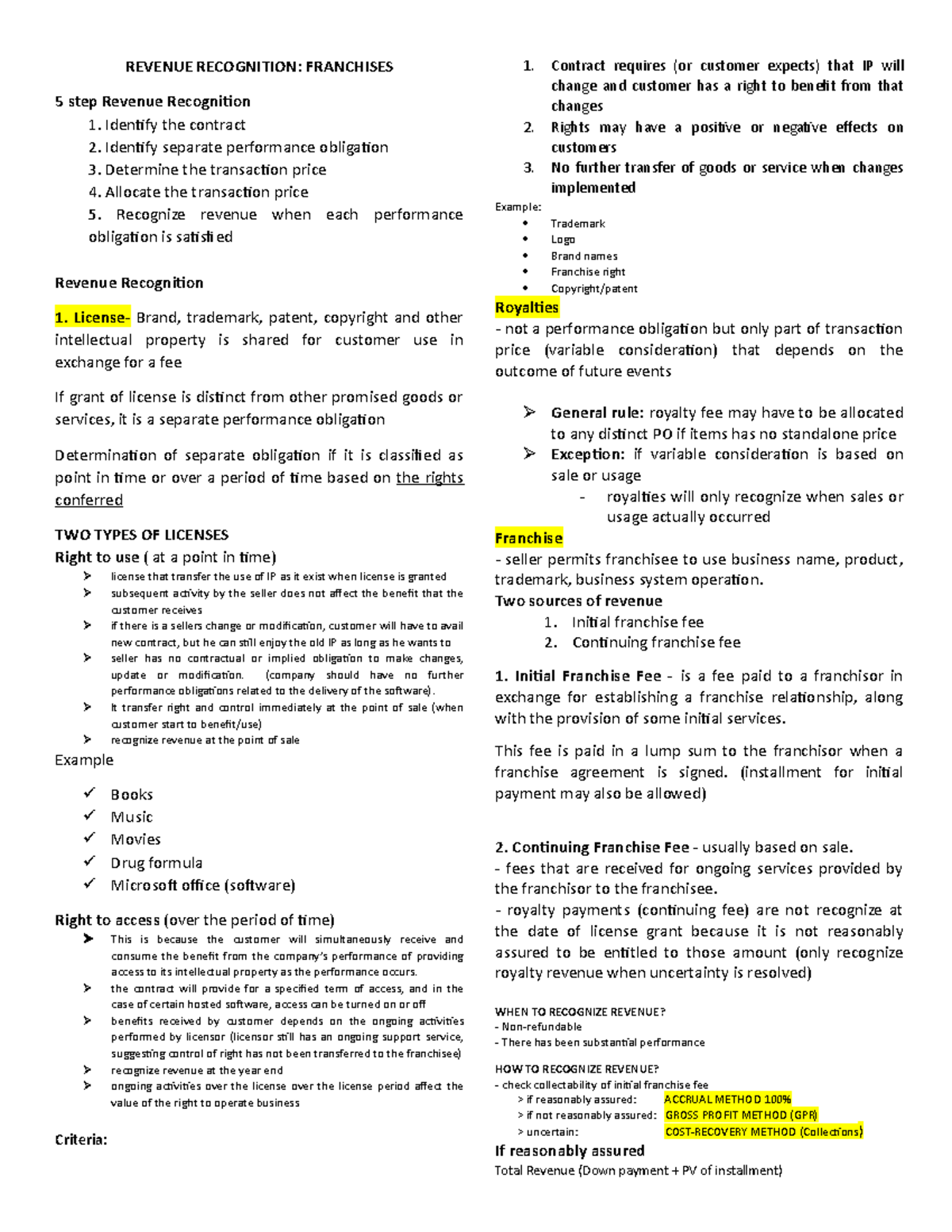 AFAR - Advance financial accounting and reporting notes - REVENUE ...