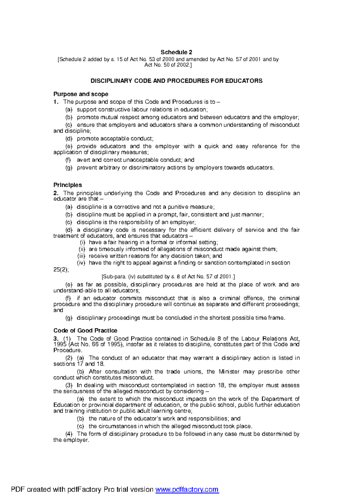 Schedule 2 To Employment Of Educators Act Schedule 2 Schedule 2