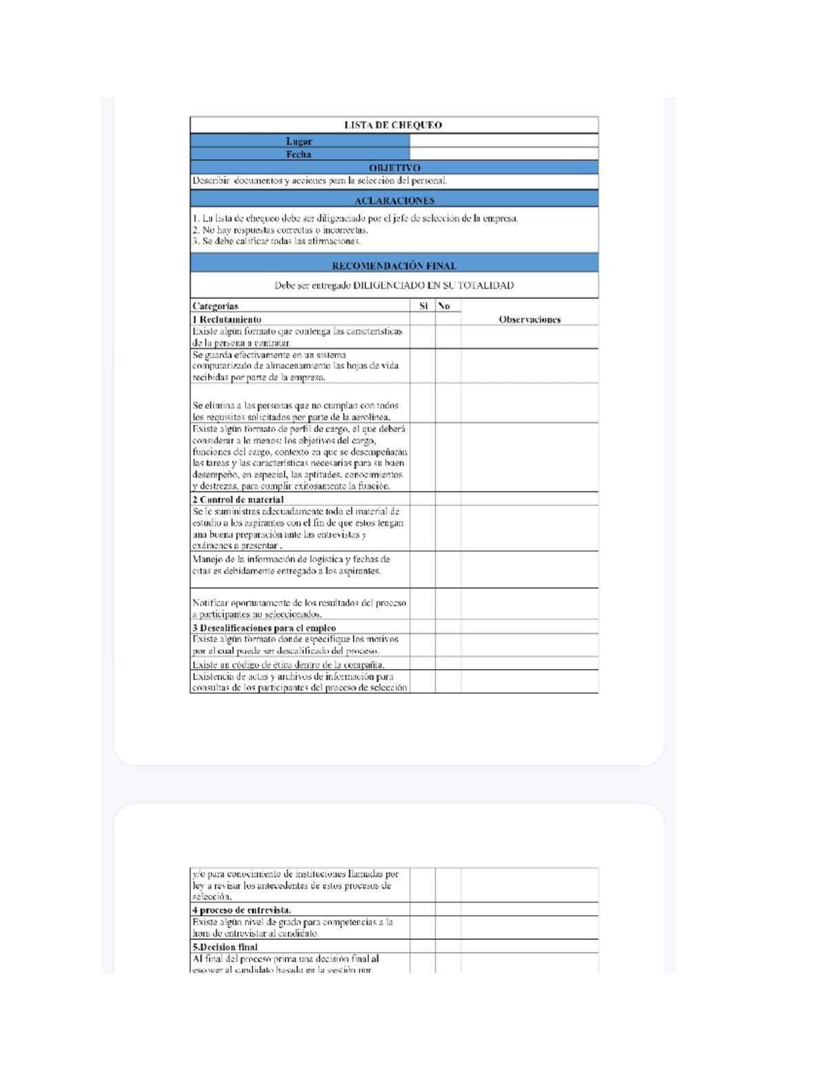 Check list - Mercadeo y Ventas - Studocu
