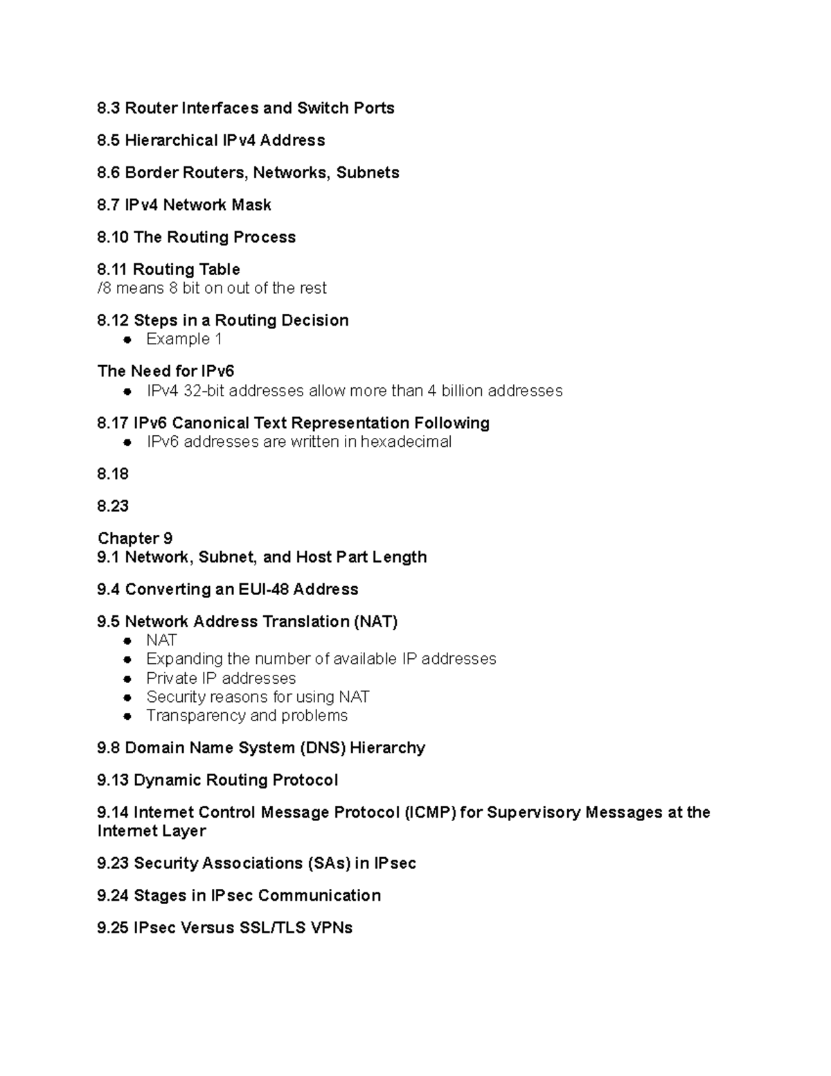 Class Notes #10 4 12 22 - 8 Router Interfaces and Switch Ports 8 ...