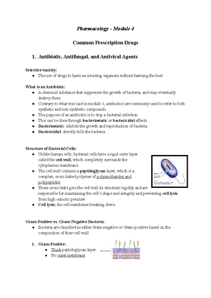 Pharmacology - Module 1 - Module 1 - Principles of Pharmacology 1 ...