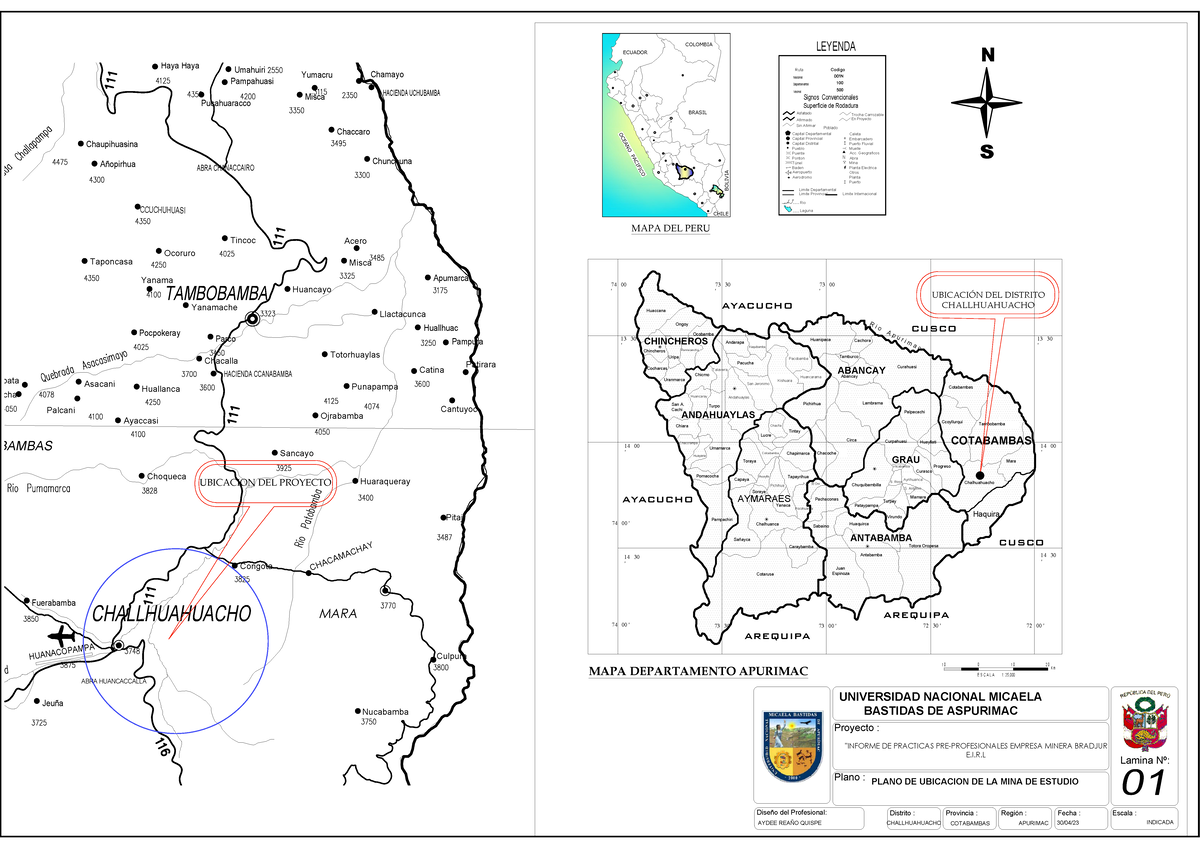 Plano DE Ubicacion DE MINA Chacamachay (1)-PLOT A3 - CUSCO AREQUIPA ...