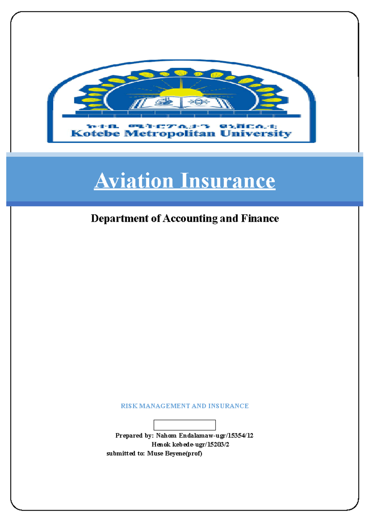 Aviation Insurance - Solutions Manual, Instructor Manual, Answer key ...