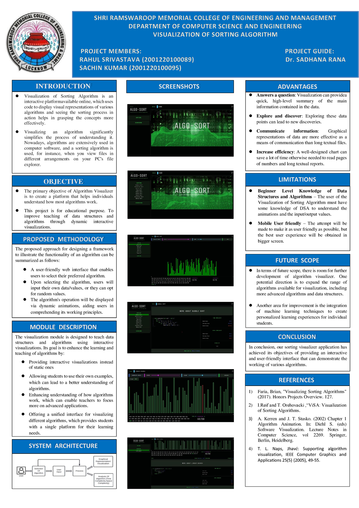 Poster final pdf - Visualization of Sorting Algorithm is an interactive platformavailable online ...
