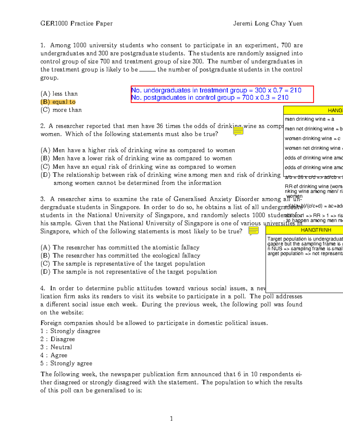 Gea 1000 statistics document Practice 7 - Among 1000 university ...