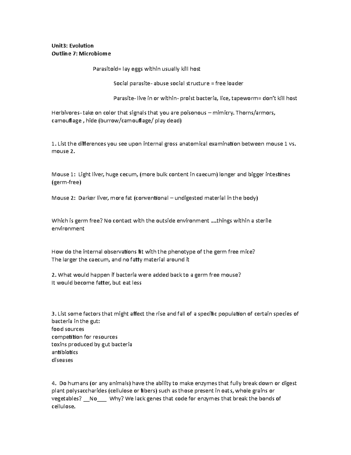 Unit3 7 Outline Microbiome - Unit3: Evolution Outline 7: Microbiome ...