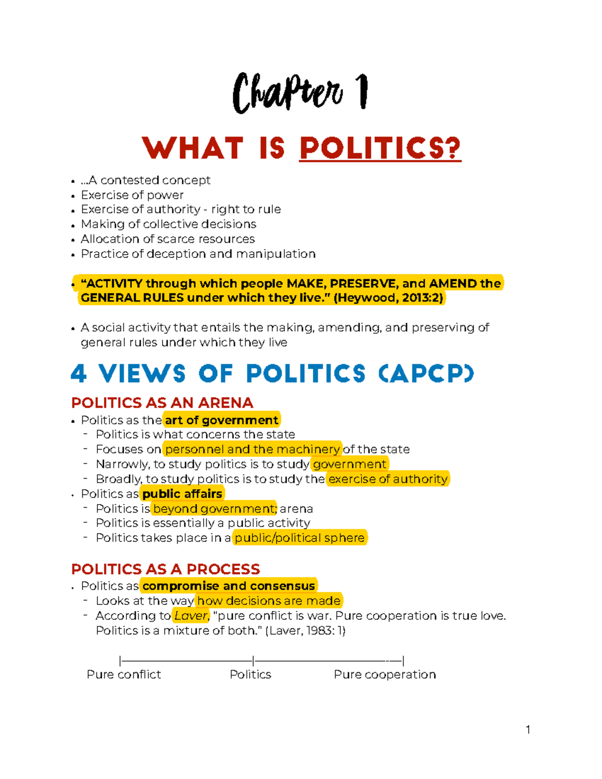 Politics Chapter 1 Summary of the Wood leaders perception on the flow ...