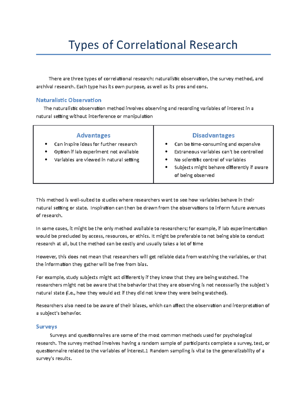 Types of Correlational Research - Each type has its own purpose, as ...