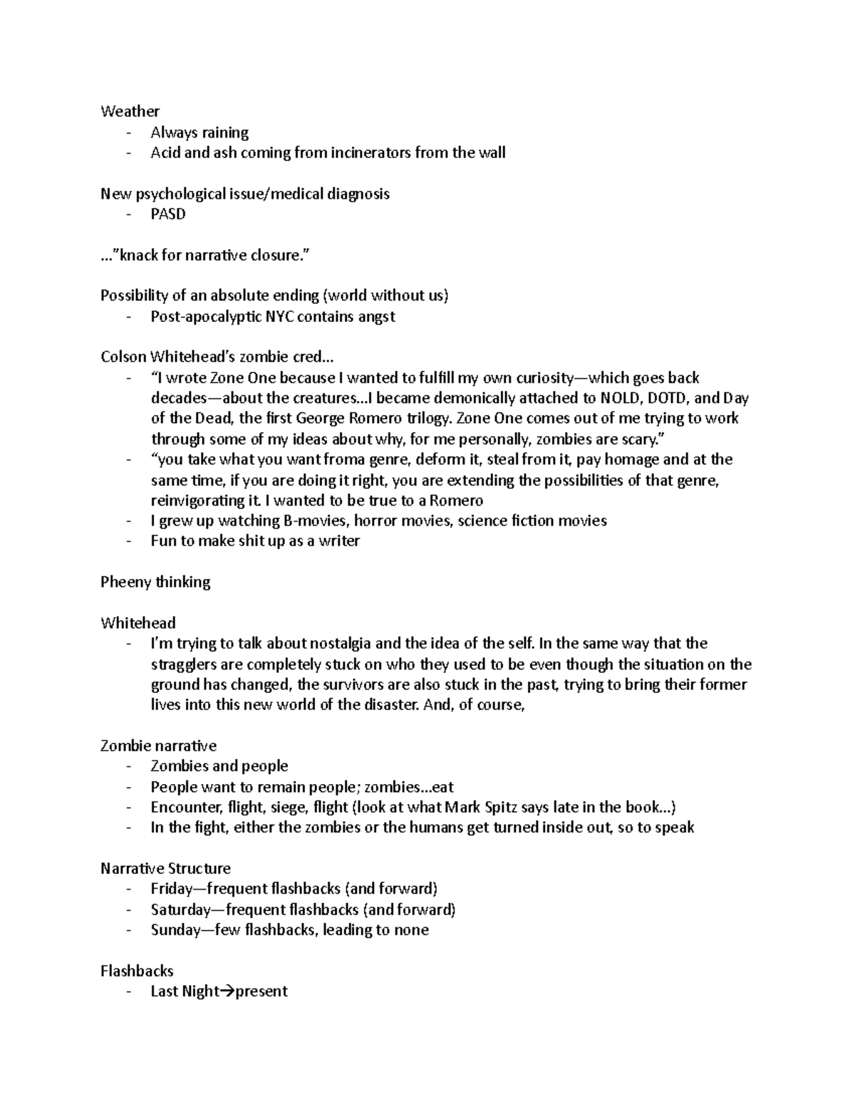 Zombies Nov 3 2021 - This information will be used from notes and what ...