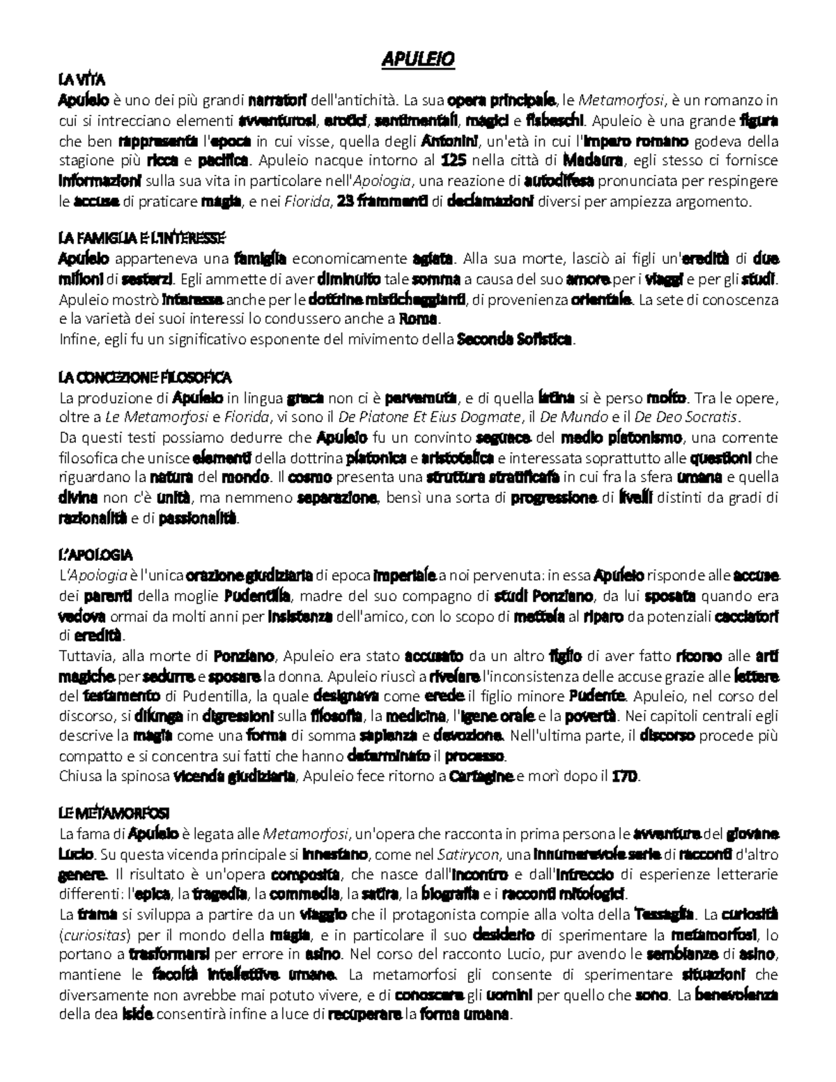Apuleio 2020-2021 - riassunto pensiero pedagogico - APULEIO LA VITA ...