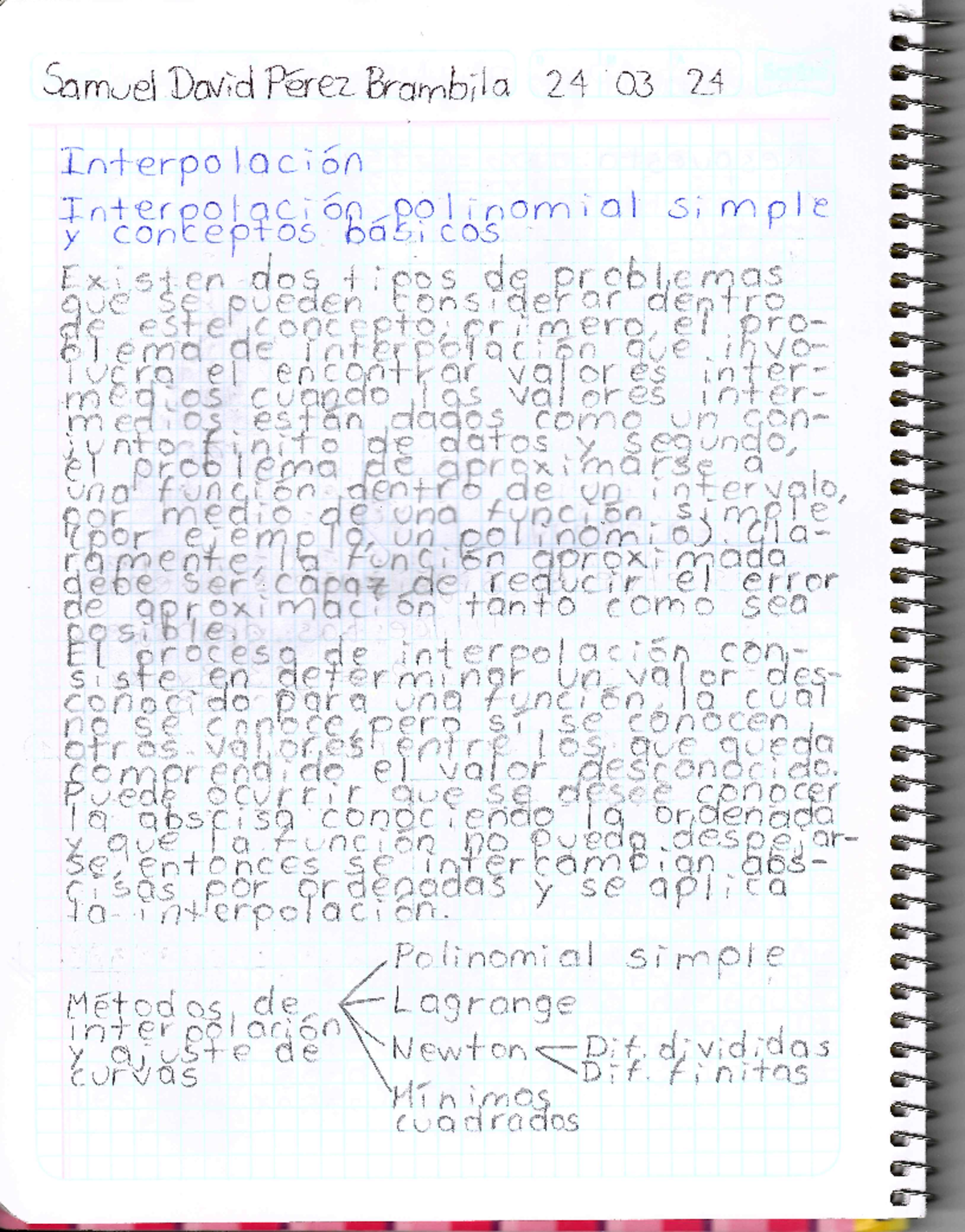 Interpolación polinomial simple SDPB - Métodos numéricos - Studocu