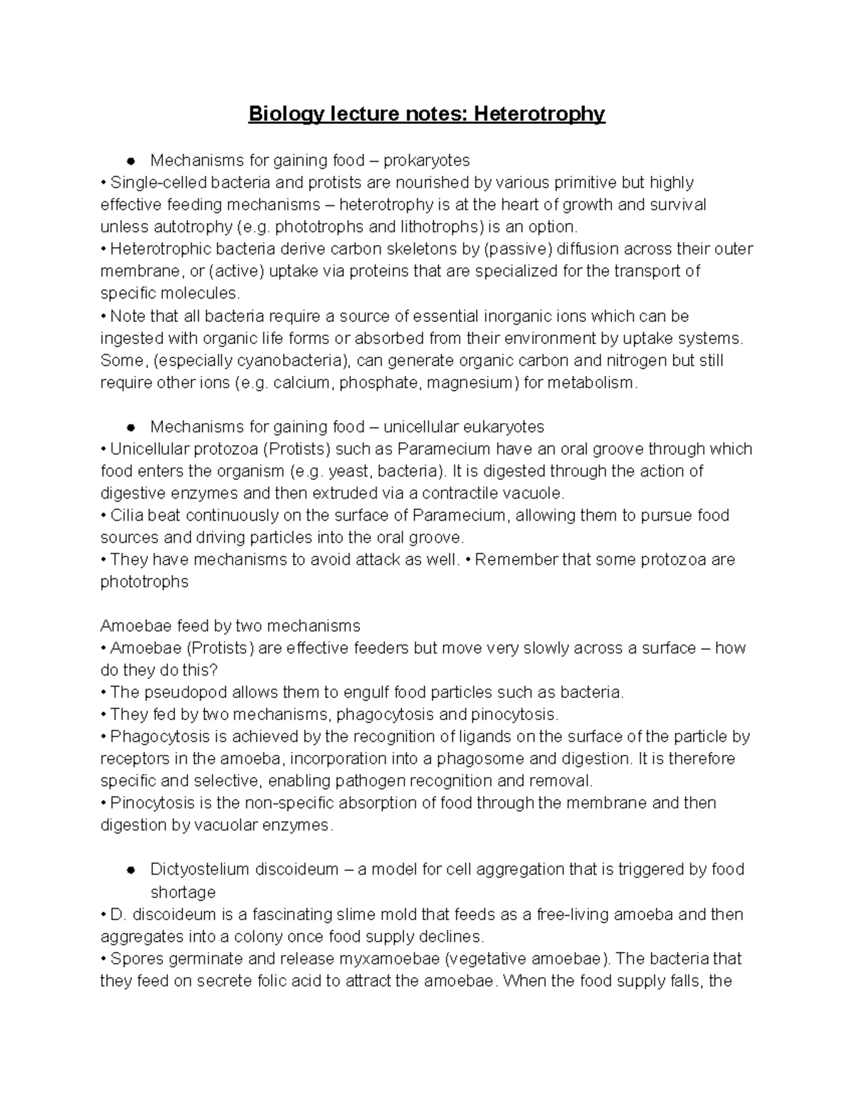 Biology lecture notes Heterotrophy - phototrophs and lithotrophs) is an ...