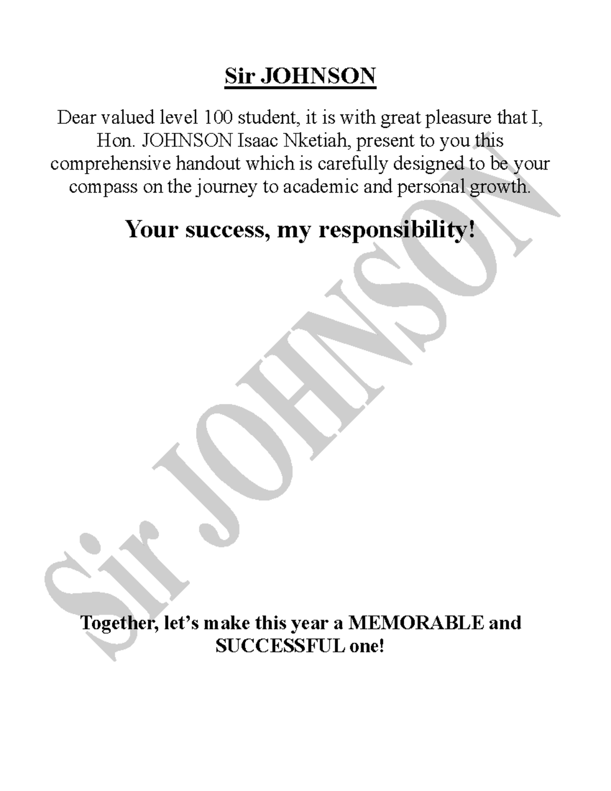 Introduction To Computer Programming Python Sir Johnson Dear Valued