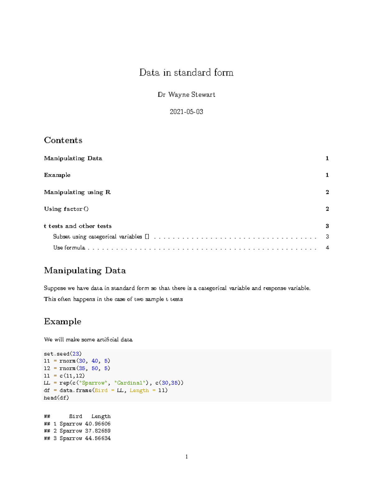 Stdf - Understanding stdf - Data in standard form Dr Wayne Stewart 2021 ...