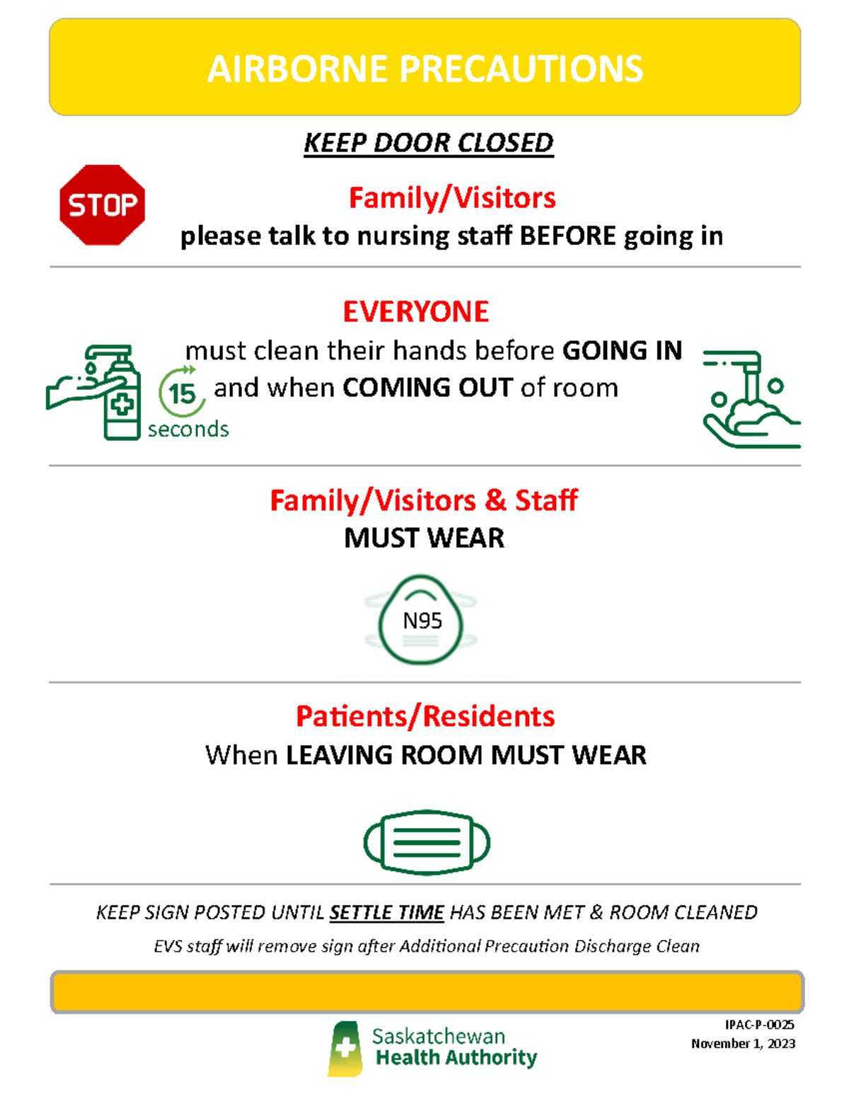 SHA - Airborne Precautions poster - IPAC-P- 0025 November 1, 2023 ...