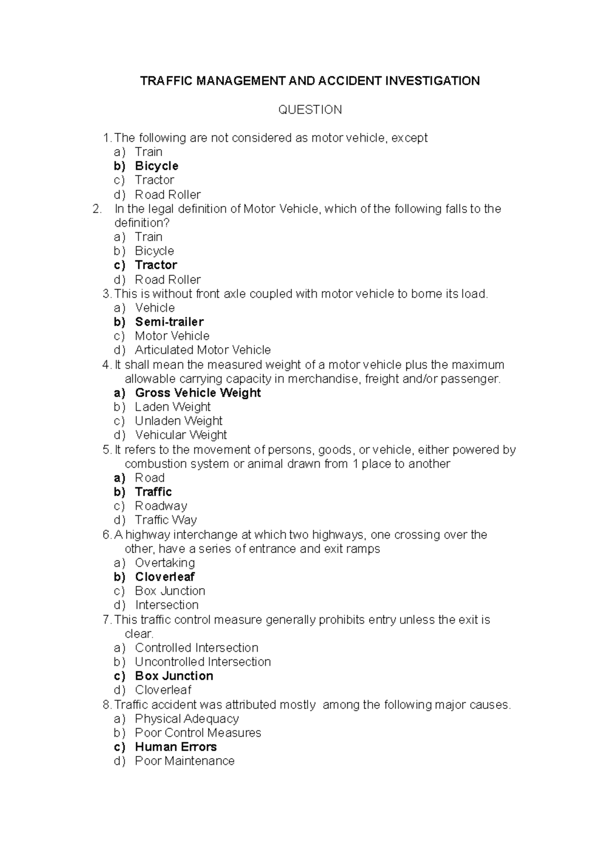 Traffic Management and Accident Investigation - TRAFFIC MANAGEMENT AND ...