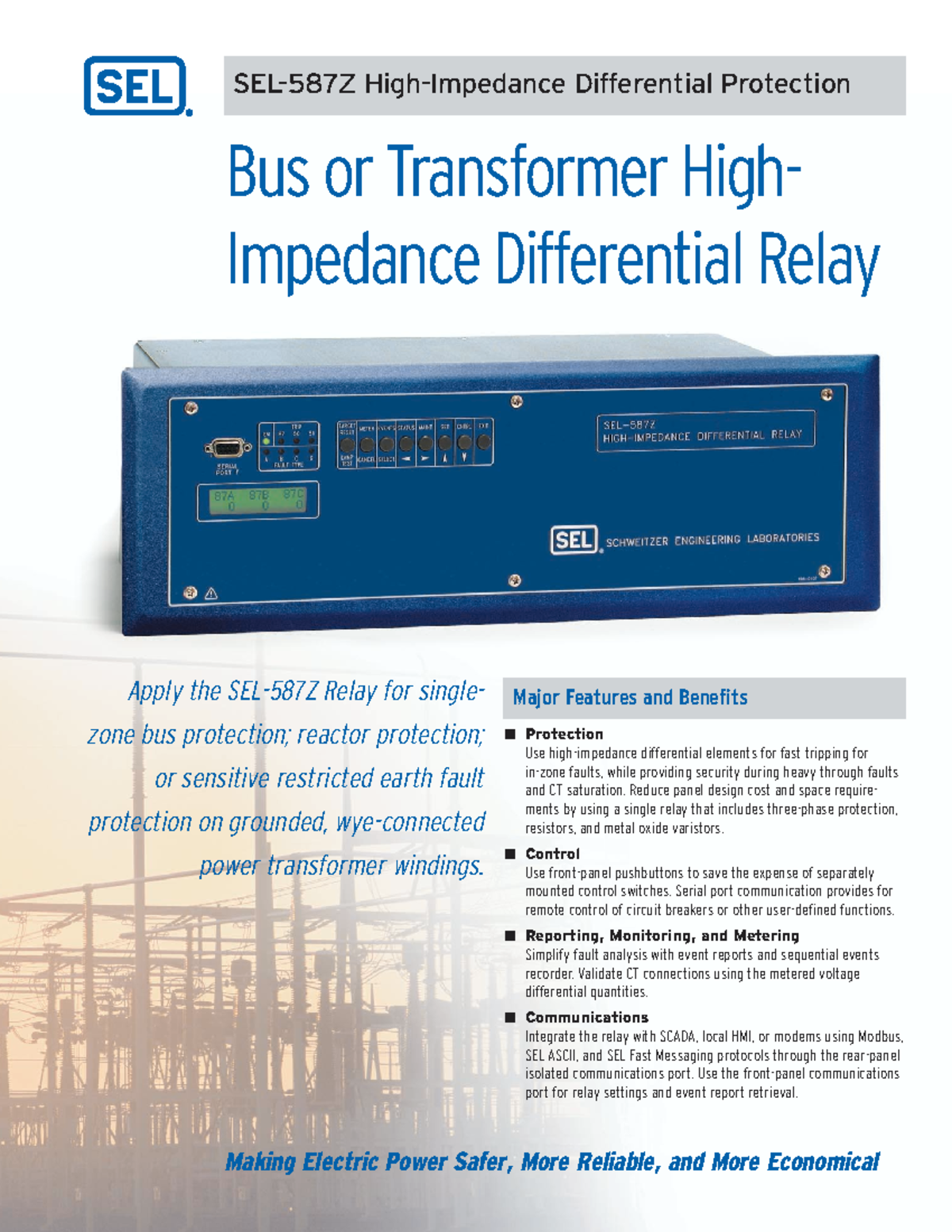 587z flyr - 587z flyr - SEL-587Z High-Impedance Differential Protection ...