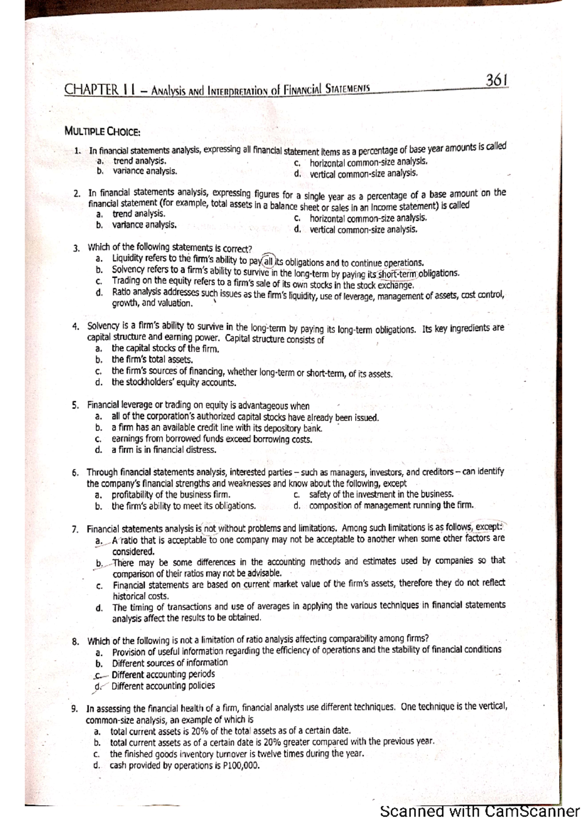 FS Analysis MAS Reviewer By Roque Bachelor Of Science In Accountancy