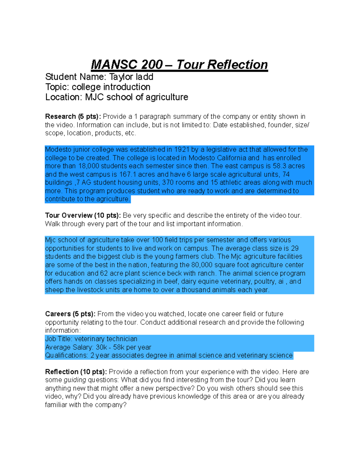 Tour Reflection Template copy - MANSC 200 – Tour Reflection Student ...