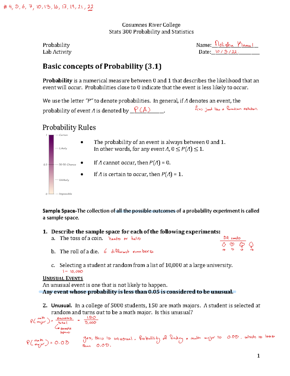 Stats 300 Baca Chap 3 Lab - Cosumnes River College Stats 300 ...
