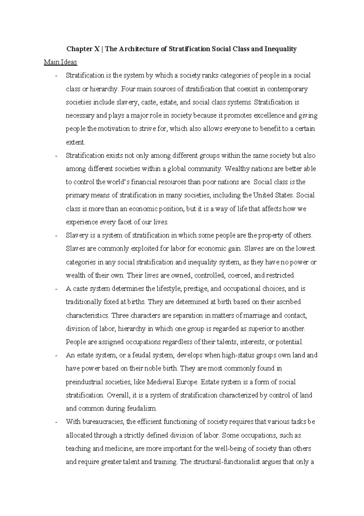 Sociology 101 - Notes for Chapter 10 - Chapter X | The Architecture of ...