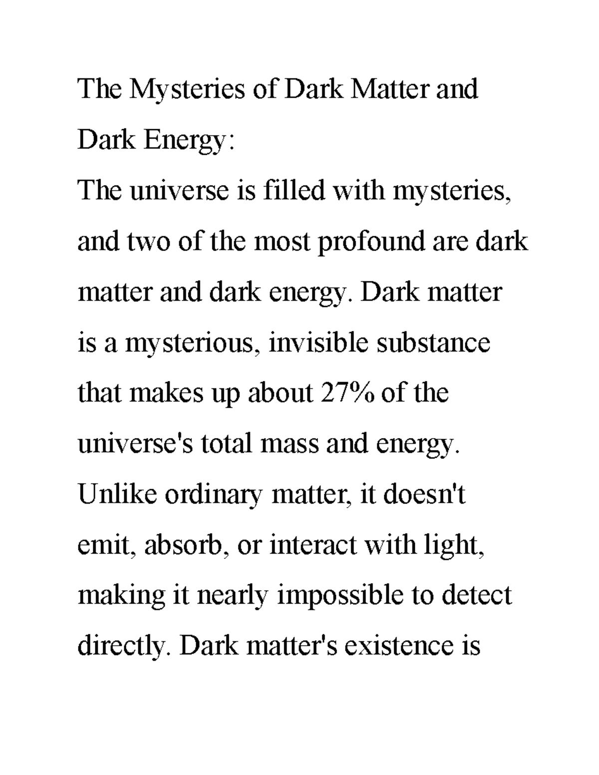 Assignment 04 - The Mysteries of Dark Matter and Dark Energy: The ...