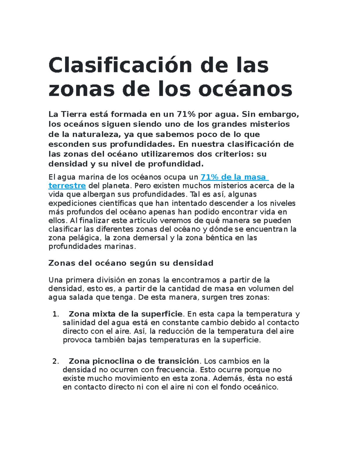 MAR Rpofundo - ecologia del mar profundo - Clasificación de las zonas ...
