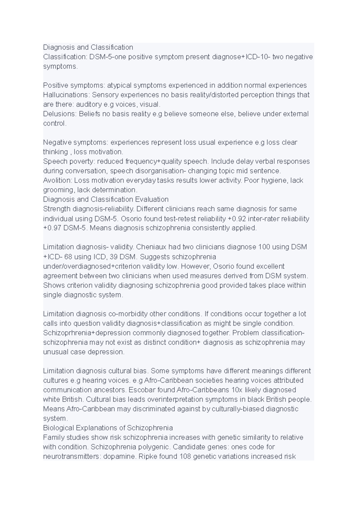 Schizophrenia - Diagnosis and Classification Classification: DSM-5-one ...