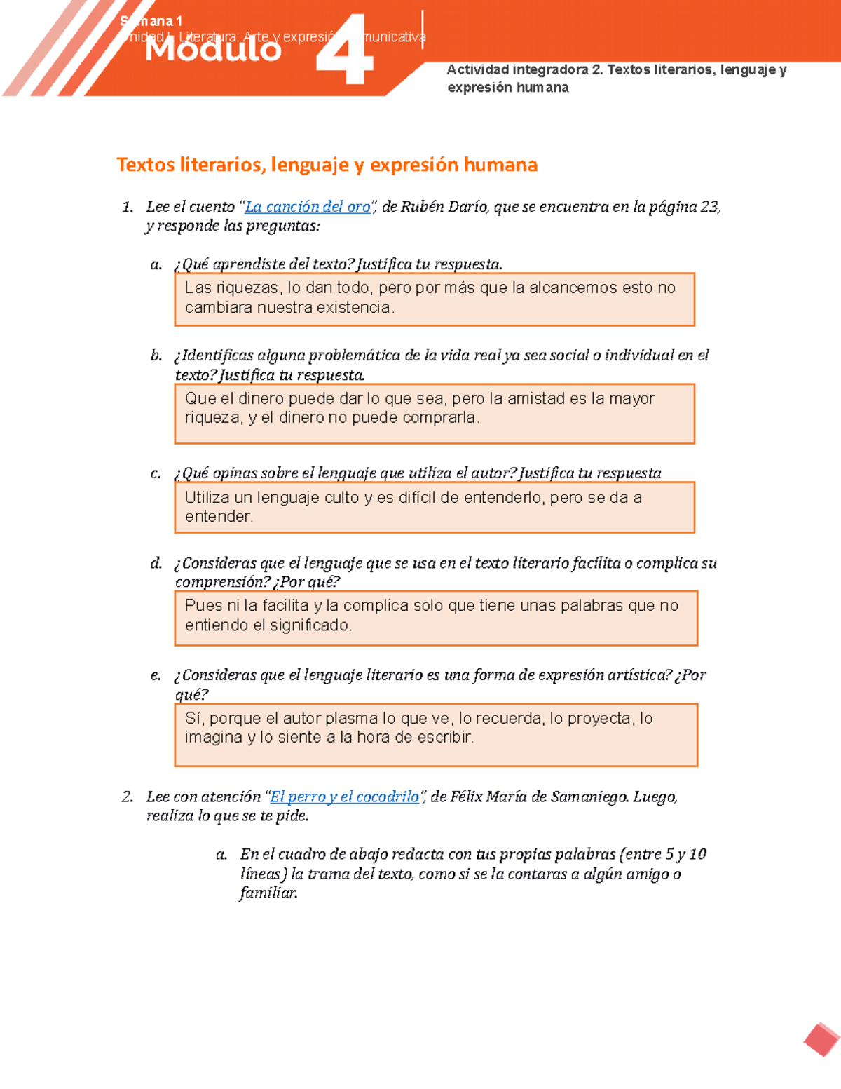 Prepa en linea sep Modulo 4 semana 1.. - Español 1 - UNAM - Studocu